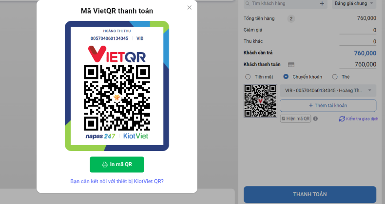 Quét mã VietQR: Thanh toán nhanh chóng - Bán hàng hiệu quả